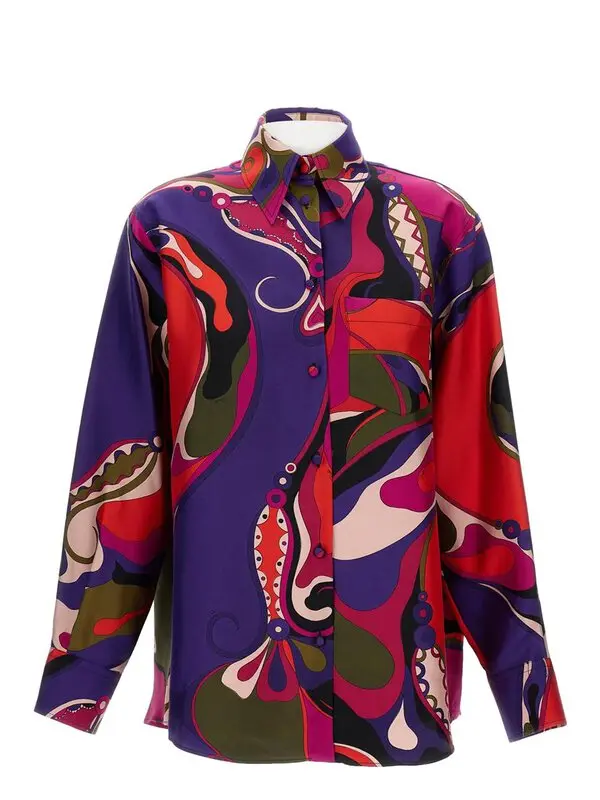 Emilio Pucci Printed Silk Twill Shirt - Multicolor