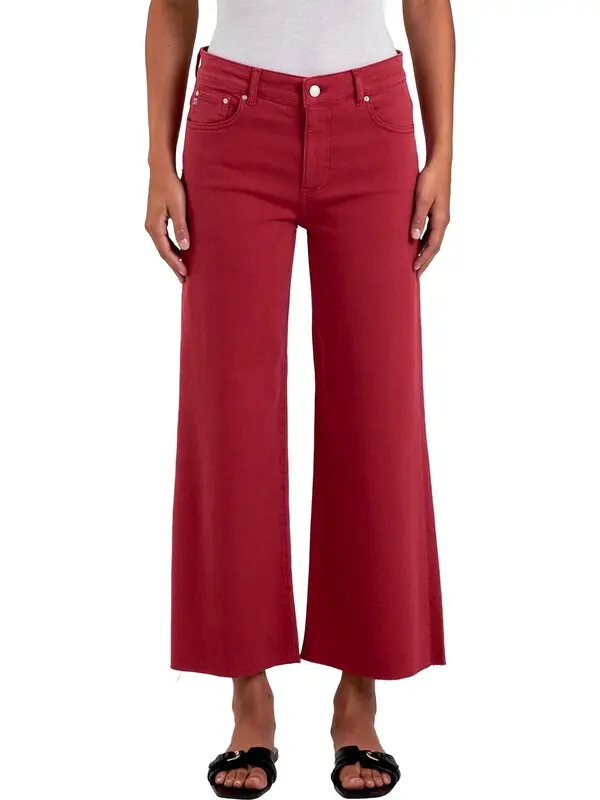 Ag Saige Wide Leg Crop - Red