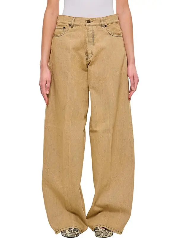 HAIKURE Bethany Wide Leg Jeans - Beige