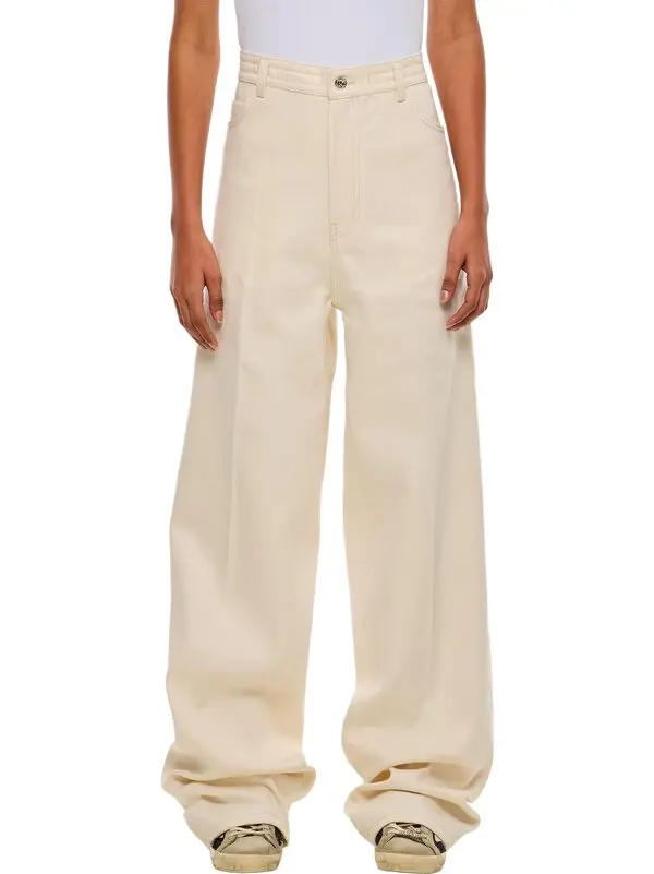 SETCHU Denim Wide-leg Pants - White
