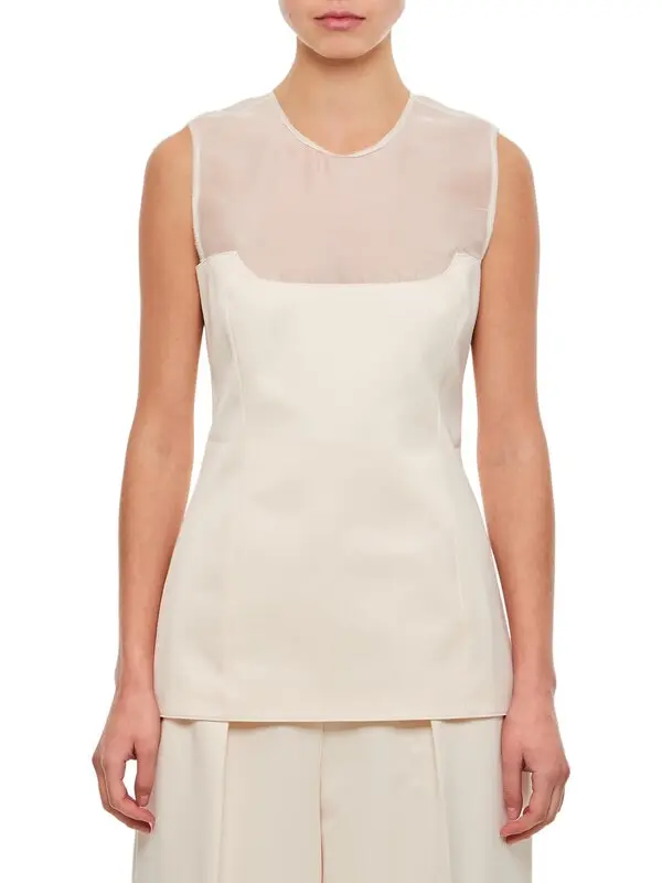 Khaite Sasmo Sleeveless Top - White