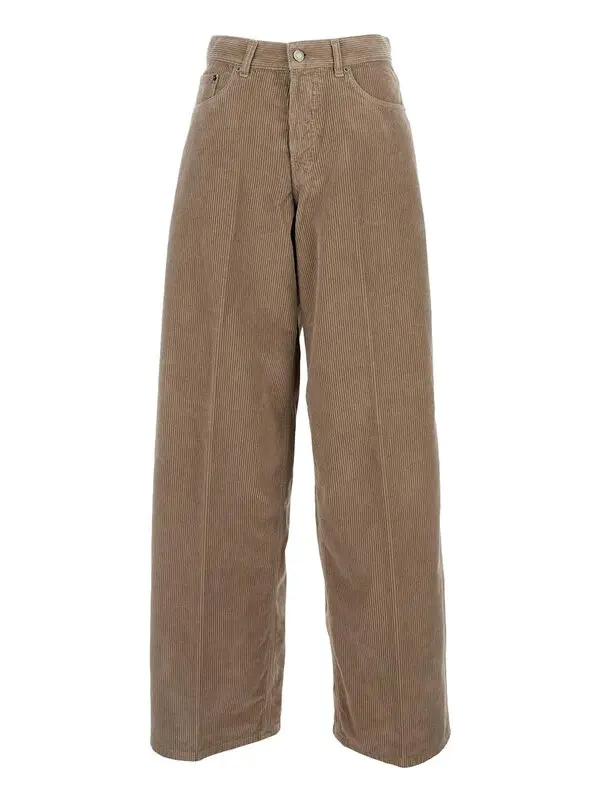 HAIKURE Bethany Ribbed Wide-leg Trousers - Brown