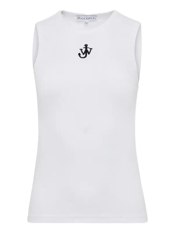 JW Anderson Tank Top With Embroidered Logo - White