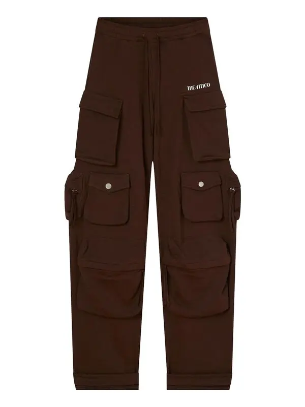 Attico Cotton Cargo Pants - Brown