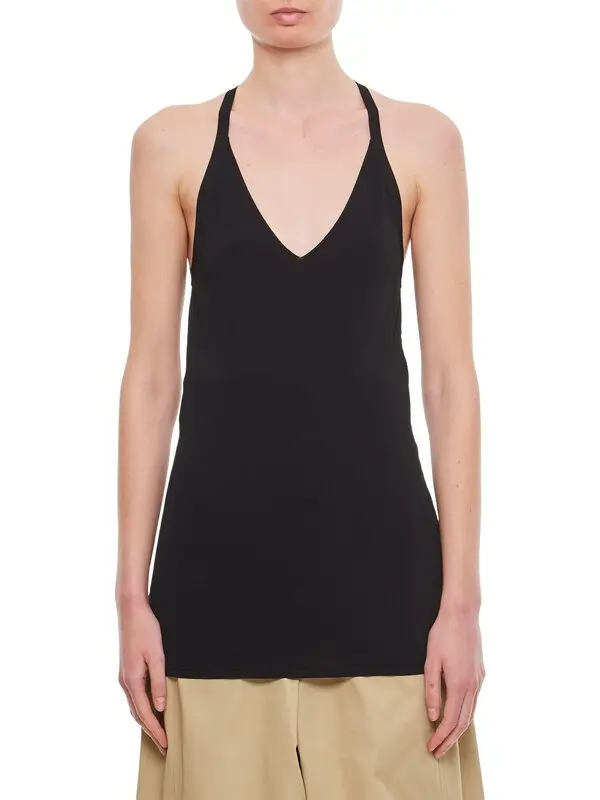 QUIRA Viscose Dancer Tank Top - Black