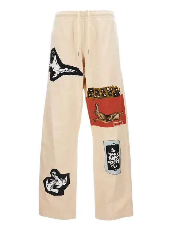 Marni Printed Cotton Pants - White