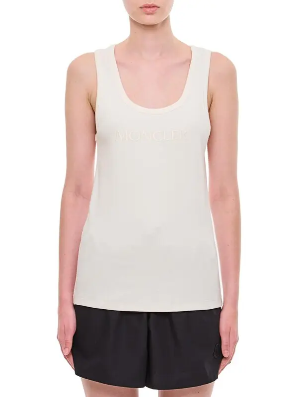 Moncler Logo Tank Top - White
