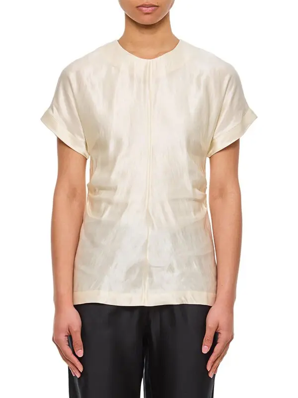 Loulou De Saison Short-sleeve Fitted Blouse - White