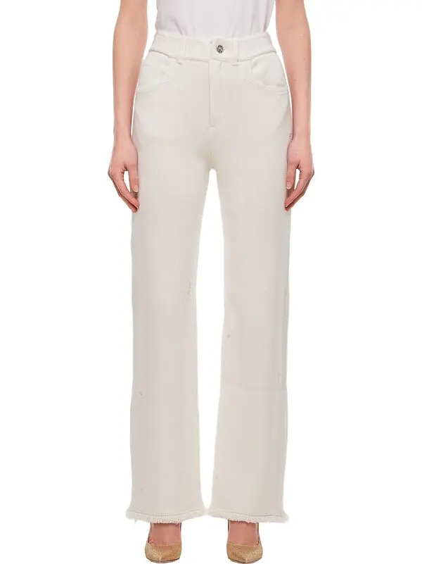 BARRIE Cashmere Straight Pants - White
