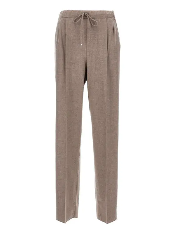 Max Mara Pleated Drawstring Trousers - Grey
