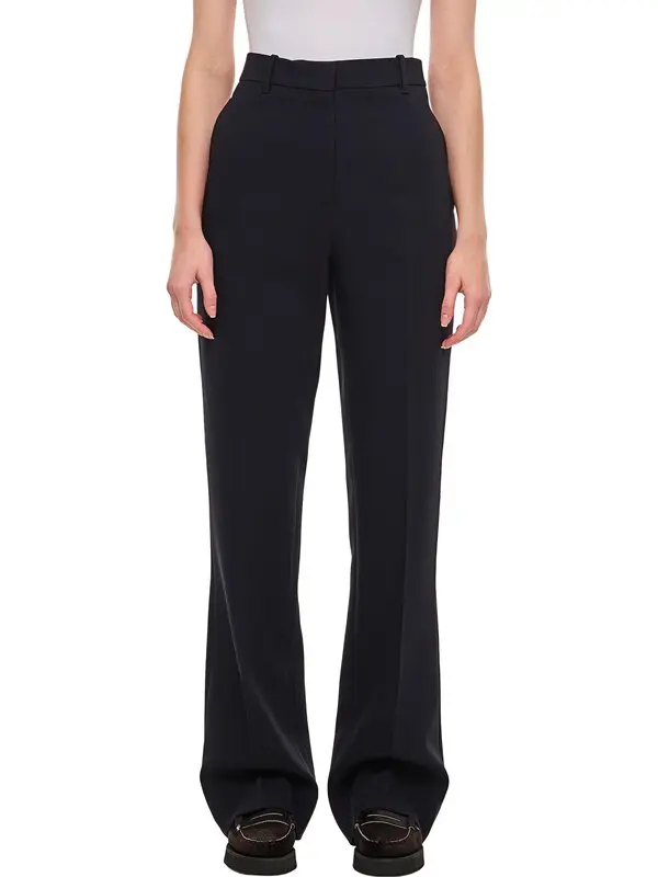 GOLDEN GOOSE Viscose And Wool Crepe Trousers - Black