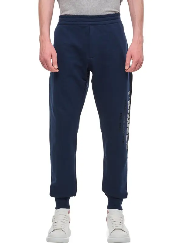 Alexander McQueen Graffiti' Cotton Pants - Blue