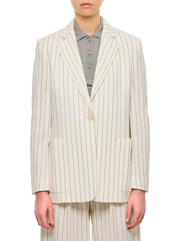 Max Mara Jady Striped Blazer - White