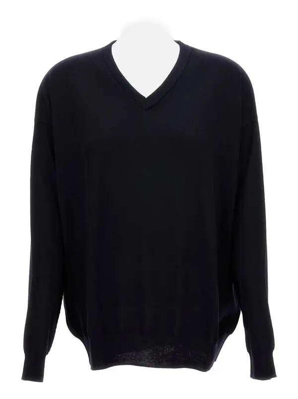 HIRA Knit V-neck Sweater - Blue