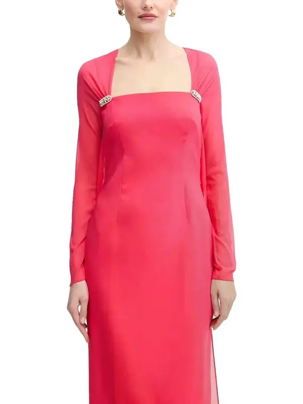 Luisa Spagnoli Crystal-embellished Long-sleeve Midi Dress - Pink