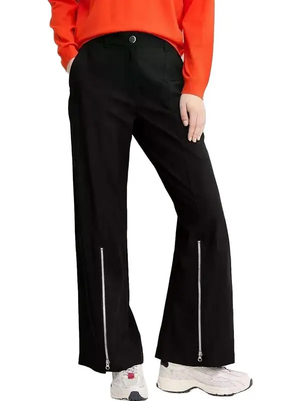 Sisley Zip-detail Trousers - Black