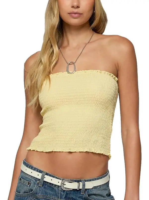 EDIKTED Emmet Strapless Top - Yellow