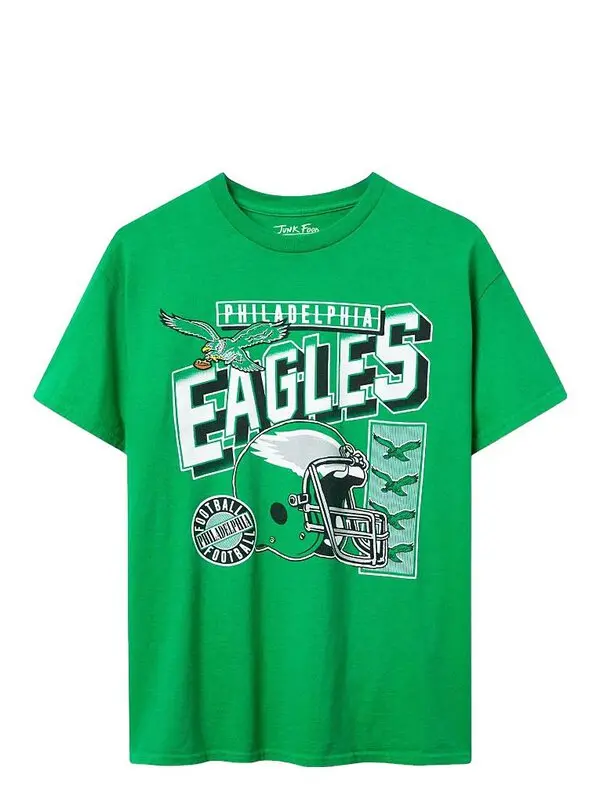 Junk Food Clothing Nfl Philadelphia Eagles Checkdown Flea Market Tee - Irish Green