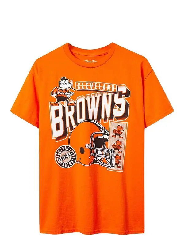 Junk Food Clothing Nfl Cleveland Browns Checkdown Flea Market Tee - Orange