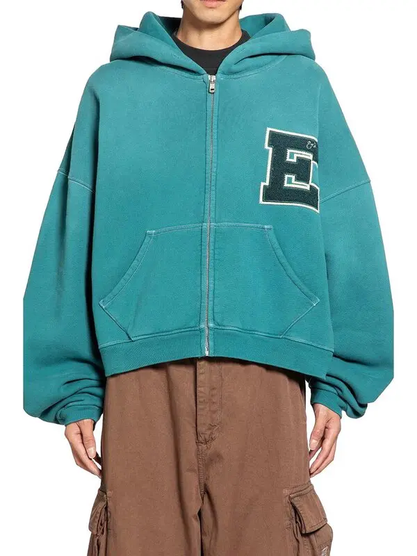 ERL Letterman Hooded Knit - Green