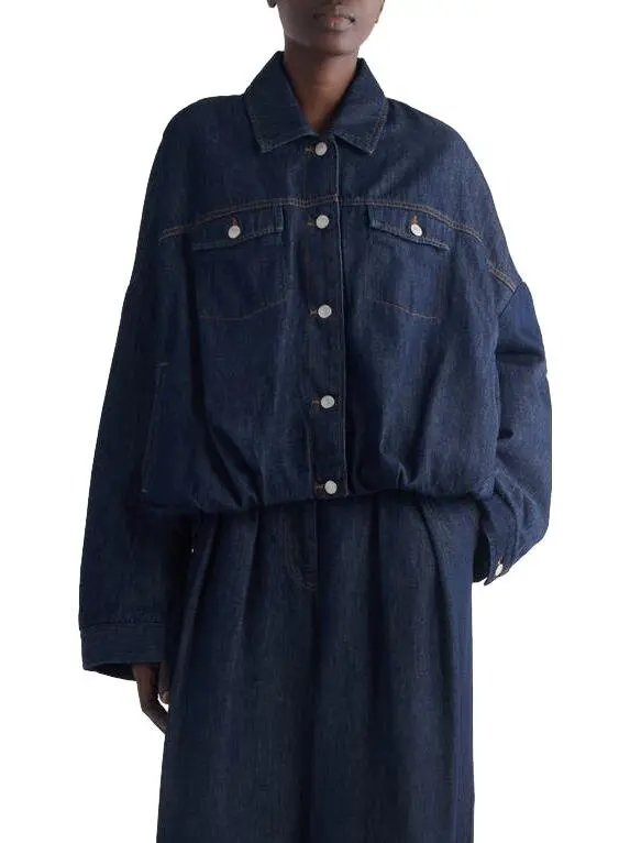 Dries Van Noten Bubble Hem Denim Jacket - Indigo