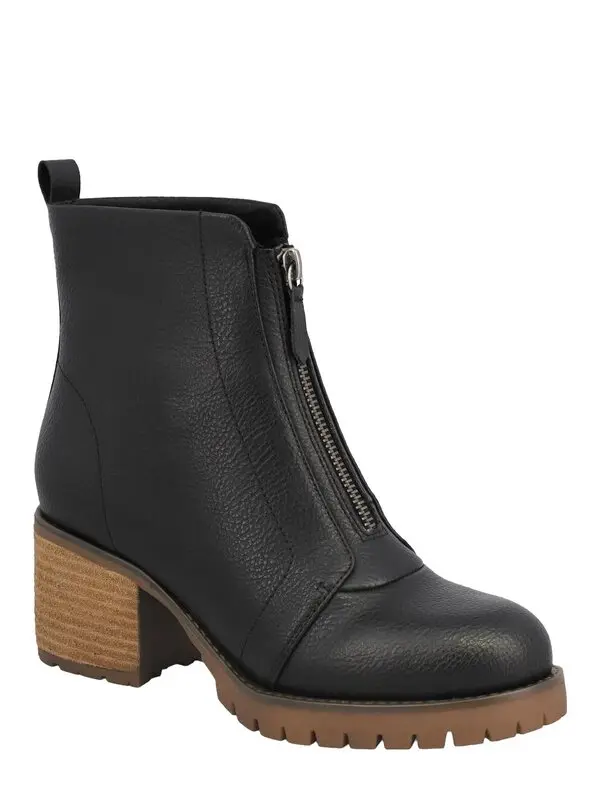 Mia Fabiola Front Zip Ankle Boots - Black