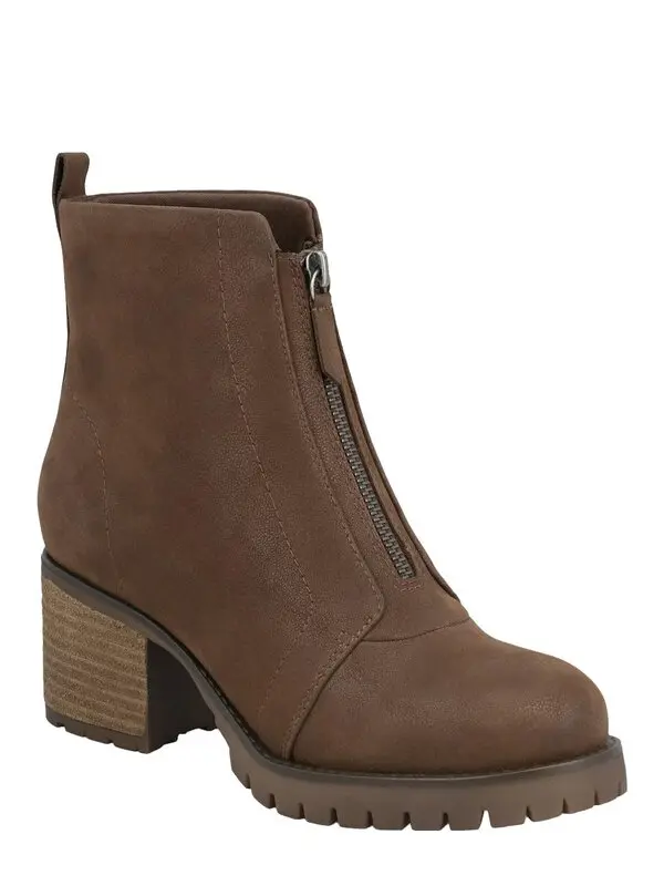 Mia Fabiola Front Zip Ankle Boots - Cognac