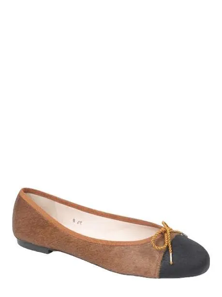 PAUL MAYER ATTITUDES Calf Hair Ballet Flats - Brown/black Haircalf