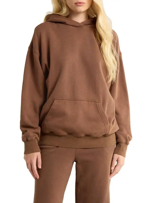PACSUN Relaxed Fit Cotton Blend Hoodie - Brown