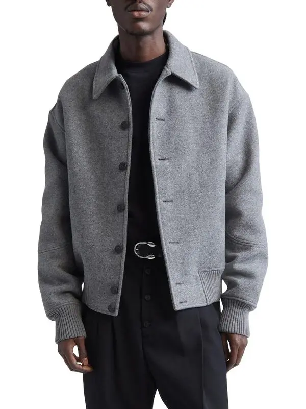 Jacquemus Le Feltro Virgin Wool Bomber Jacket - Grey