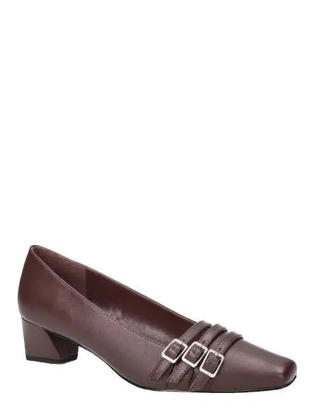 EASY WORKS BY EASY STREET Enya Buckled Pumps - Burgundy