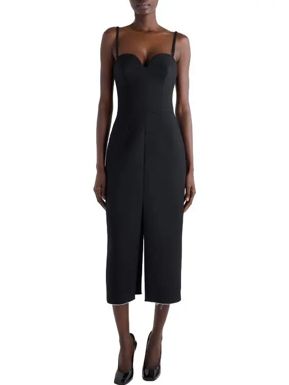 Givenchy Raw Edge Stretch Crepe Midi Dress - Black