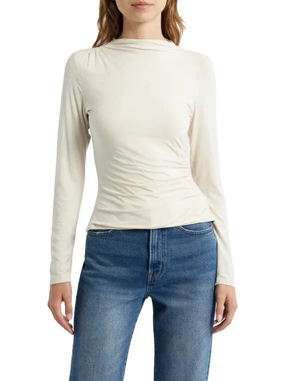 Rails Joelle Ruched Funnel Neck Top - Ivory