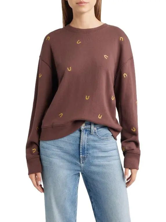 Rails Ramona Horseshoe Embroidered Crewneck Sweatshirt - Horseshoes
