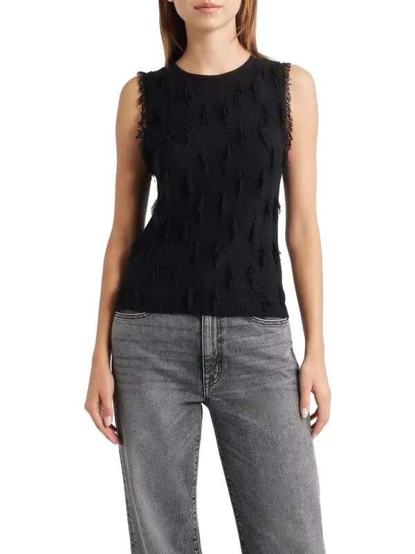 Rails Vidana Fringe Texture Sweater Vest - Black