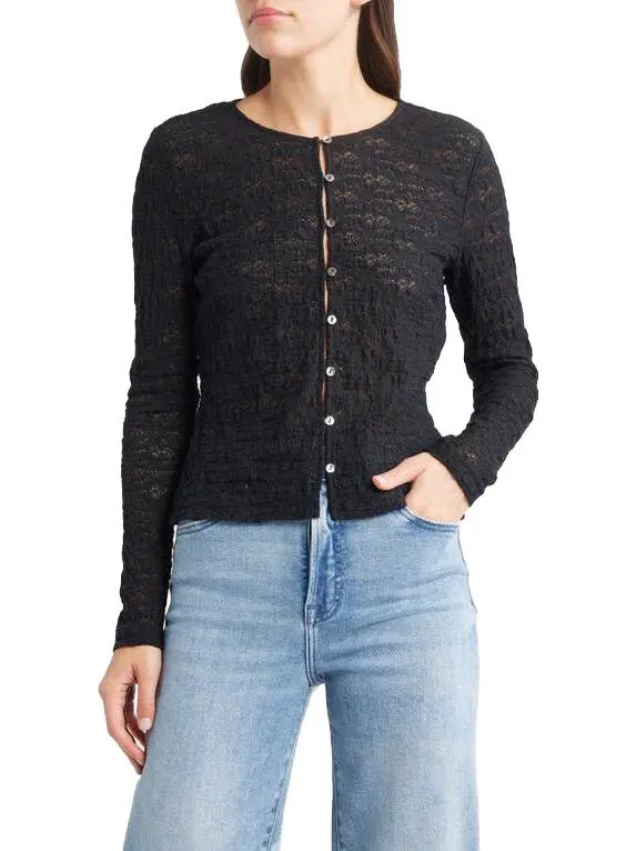 Rails Cyrah Stretch Lace Cardigan - Black Lace