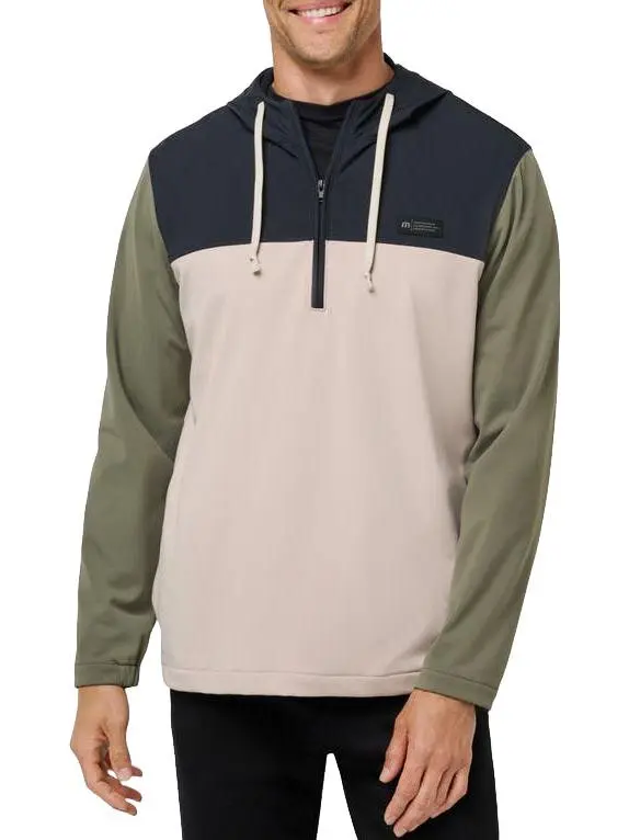 Travis Mathew Colorblock Half Zip Hoodie - Black Multi