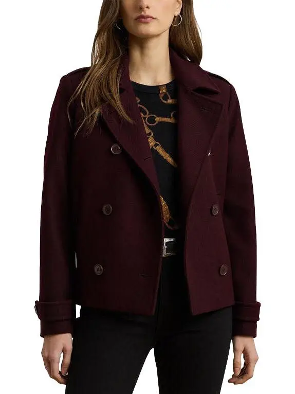 Ralph Lauren Double-breasted Wool-blend Twill Jacket - Pinot Noir