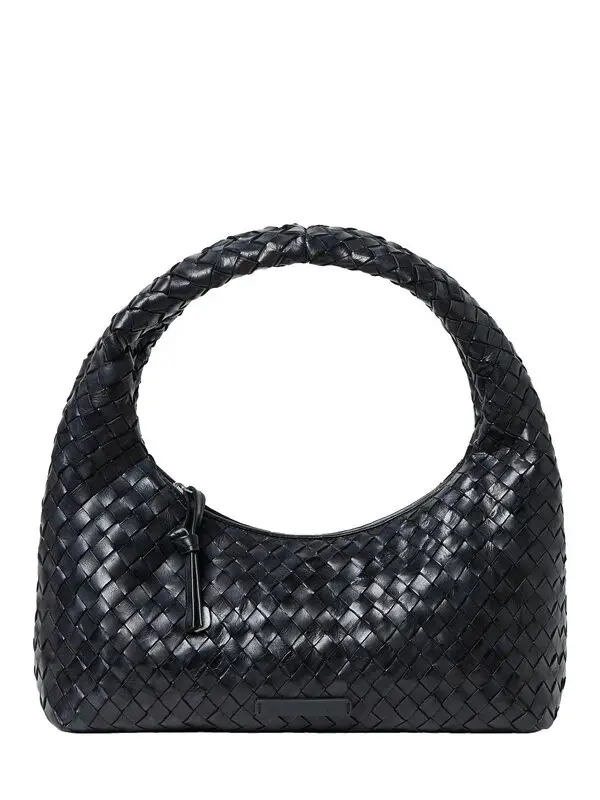 LOEFFLER RANDALL Mercer Woven Leather Shoulder Bag - Black