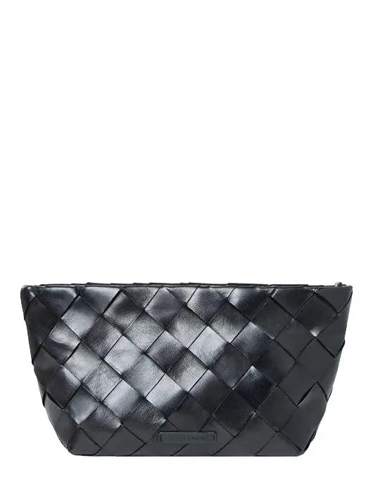 LOEFFLER RANDALL Melina Woven Leather Clutch - Black