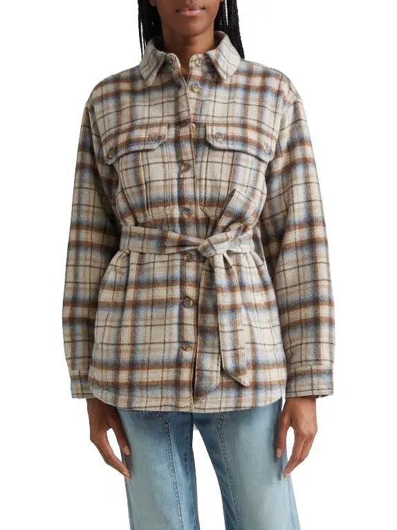 Veronica Beard Mikaela Plaid Shacket - Whisky Multi Plaid