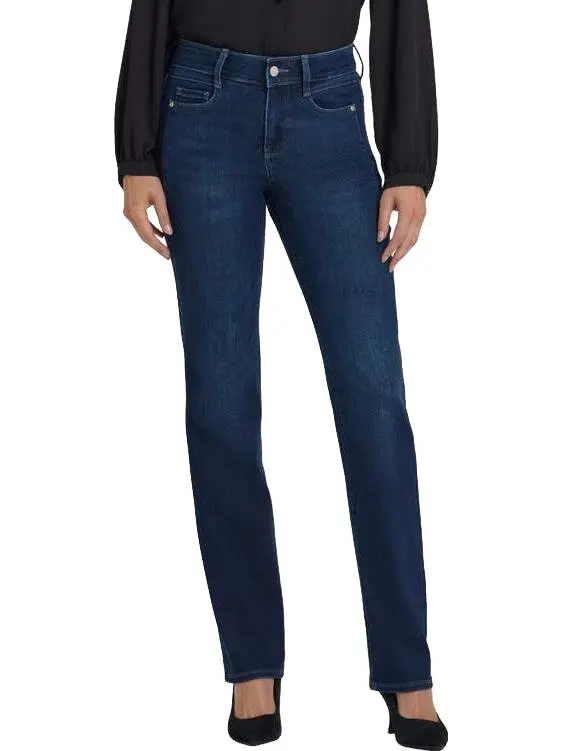NYDJ Marilyn Paneled Seam Straight Leg Jeans - Blacken Blue