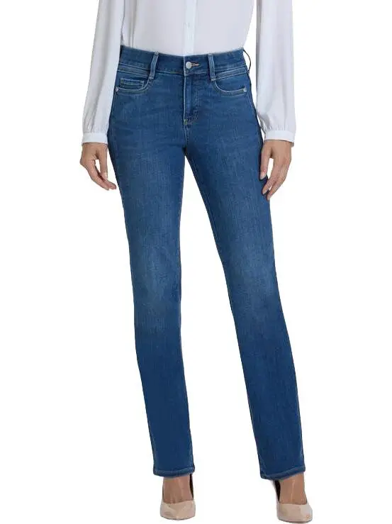 NYDJ Marilyn Paneled Seam Straight Leg Jeans - Opera Blue