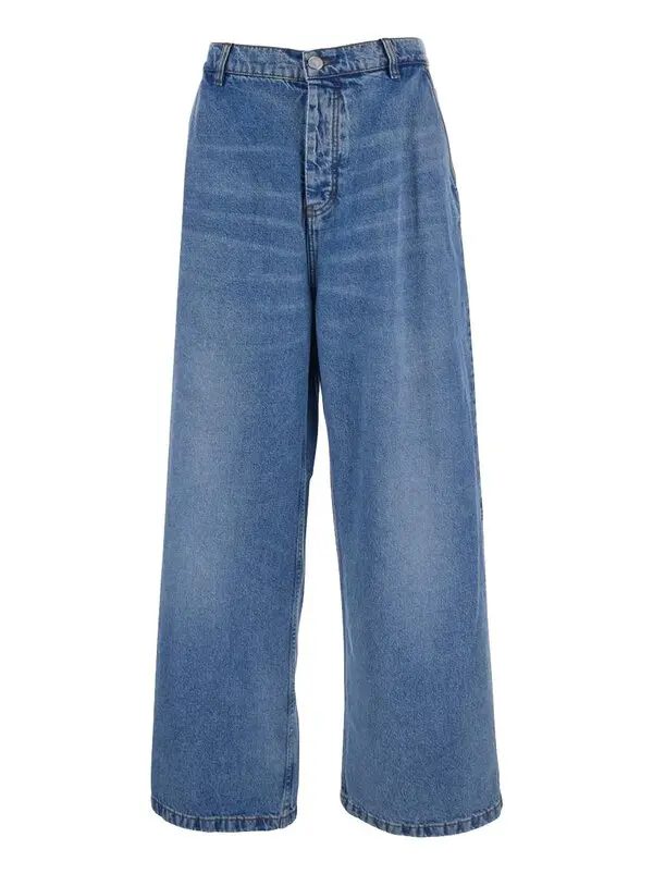 Ami Wide Leg Denim Jeans - Blue