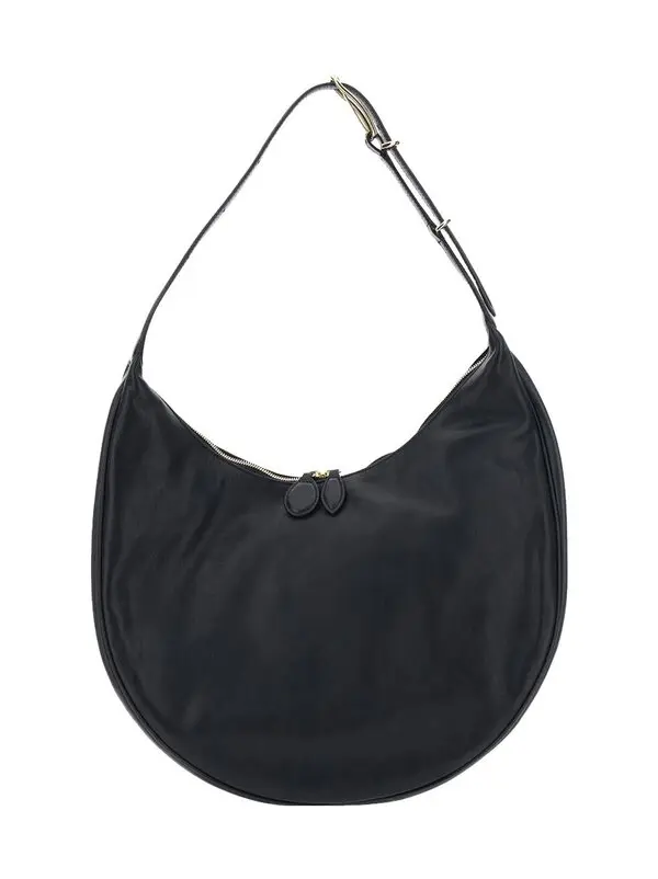 LIFFNER Leather Shoulder Bag With Top Handle - Black