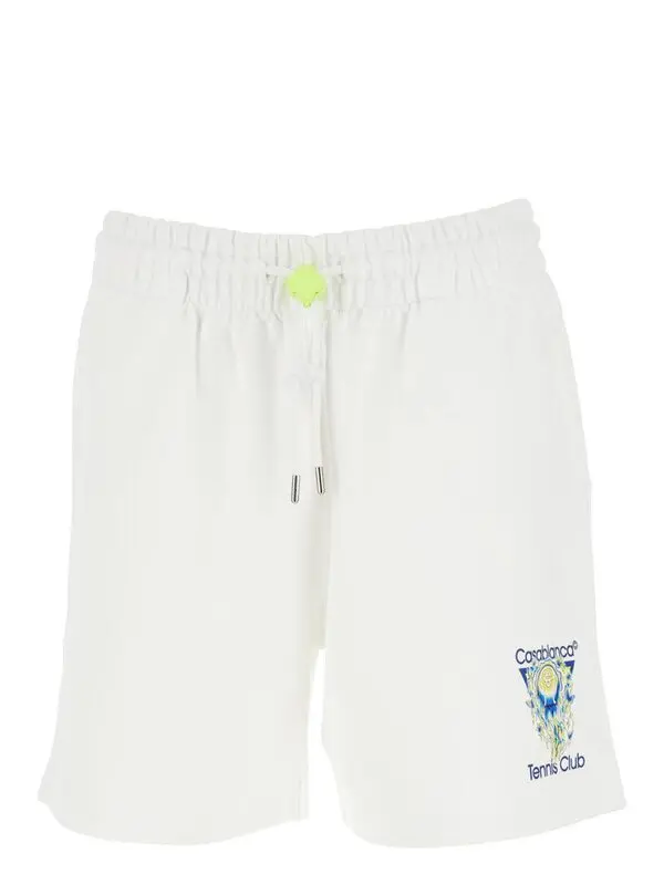 Casablanca Cotton Bermuda Pants With Logo - White