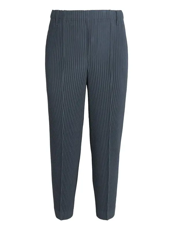 Issey Miyake Pleated Straight Trousers - Blue