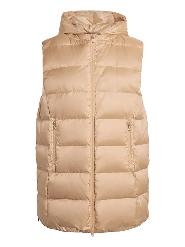 Max Mara Padded Hooded Gilet - Beige