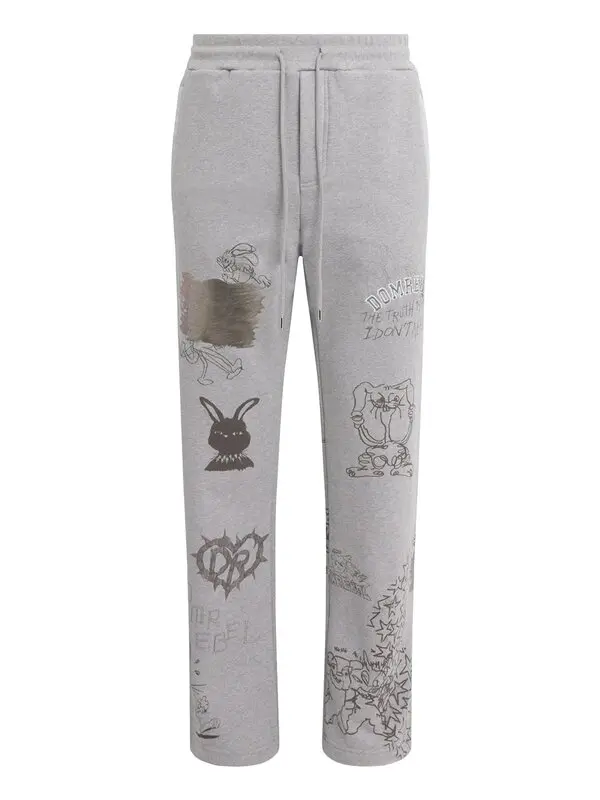 DOMREBEL Cotton College Logo Sweatpants - Grey