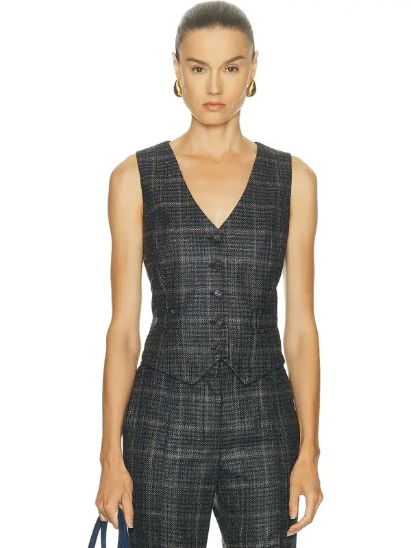 Gabriela Hearst Coleridge Vest - Charcoal Multi